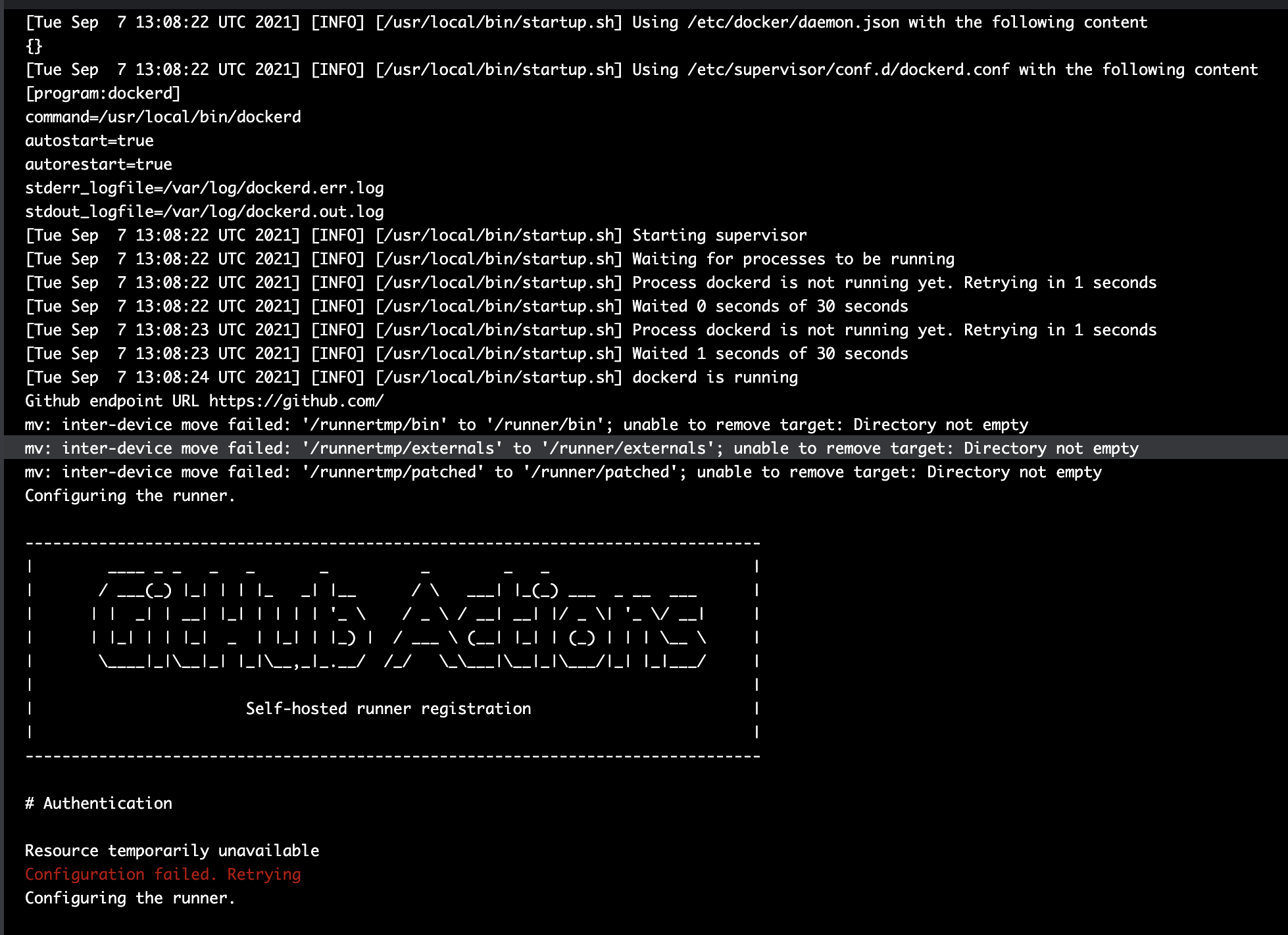 Runner configuration is failing · Issue #793 · actions/actions-runner-controller · GitHub