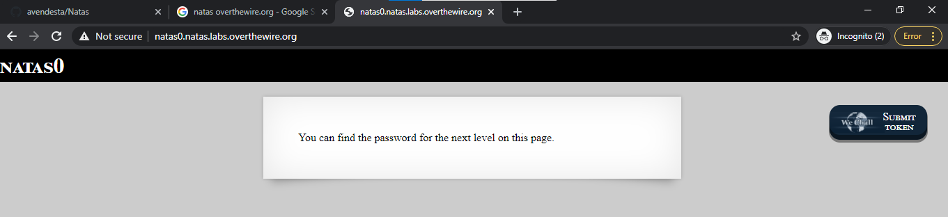 GitHub - avendesta/Natas: Solution and hint for the Natas CTF of the ...