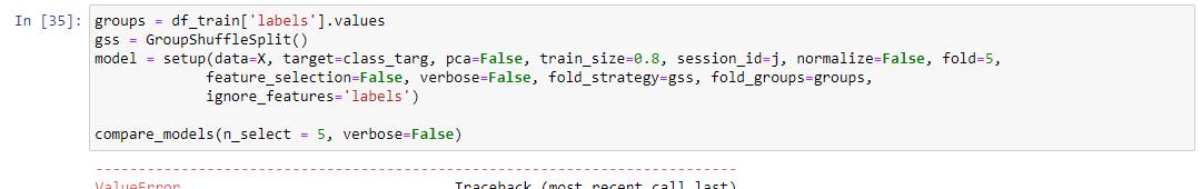 [bug] Group Column Labels Not Recognized In Classifier · Issue 3071 · Pycaret Pycaret · Github