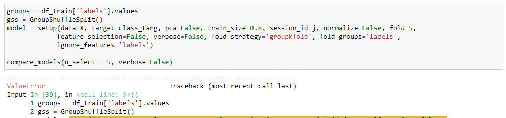 [bug] Group Column Labels Not Recognized In Classifier · Issue 3071 · Pycaret Pycaret · Github