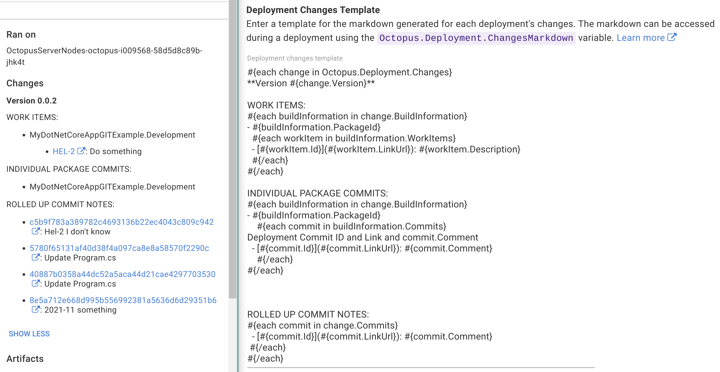 Commit Notes When Loading Per Deployment Are Not Evaluated Due To Missing Mapping · Issue 7425