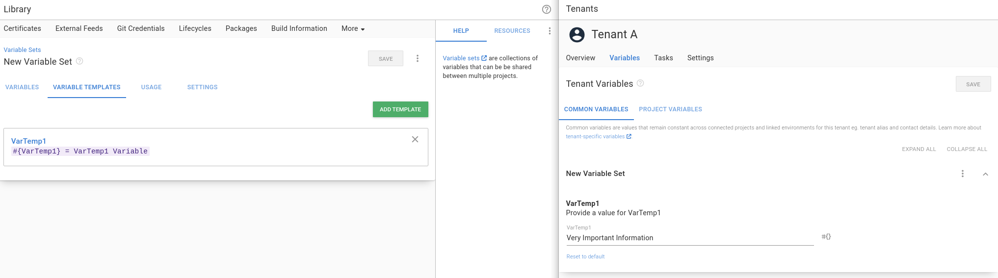 Common Variables set on Library Variable Sets are deleted when Environment mapping from Tenant ...