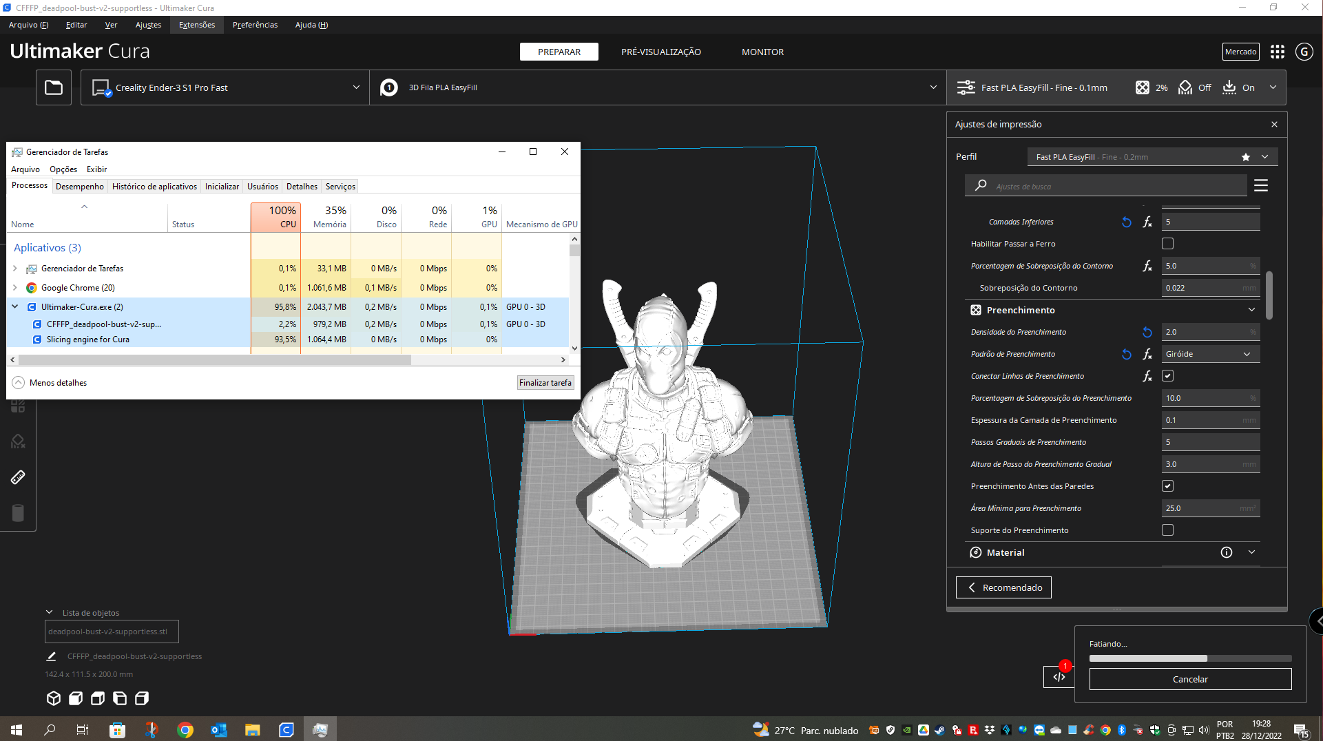 Slicing showing error when added infill - Any type of infill · Issue ...