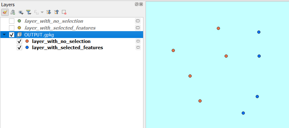 Package Layers Algorithm Not Honoring `save Only Selected Features` For Layers With No Selected