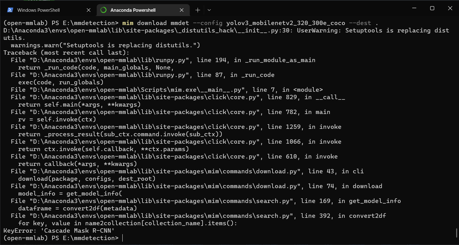 Verification of installation fails - KeyError: 'Cascade Mask R-CNN' · Issue #8122 · open-mmlab ...