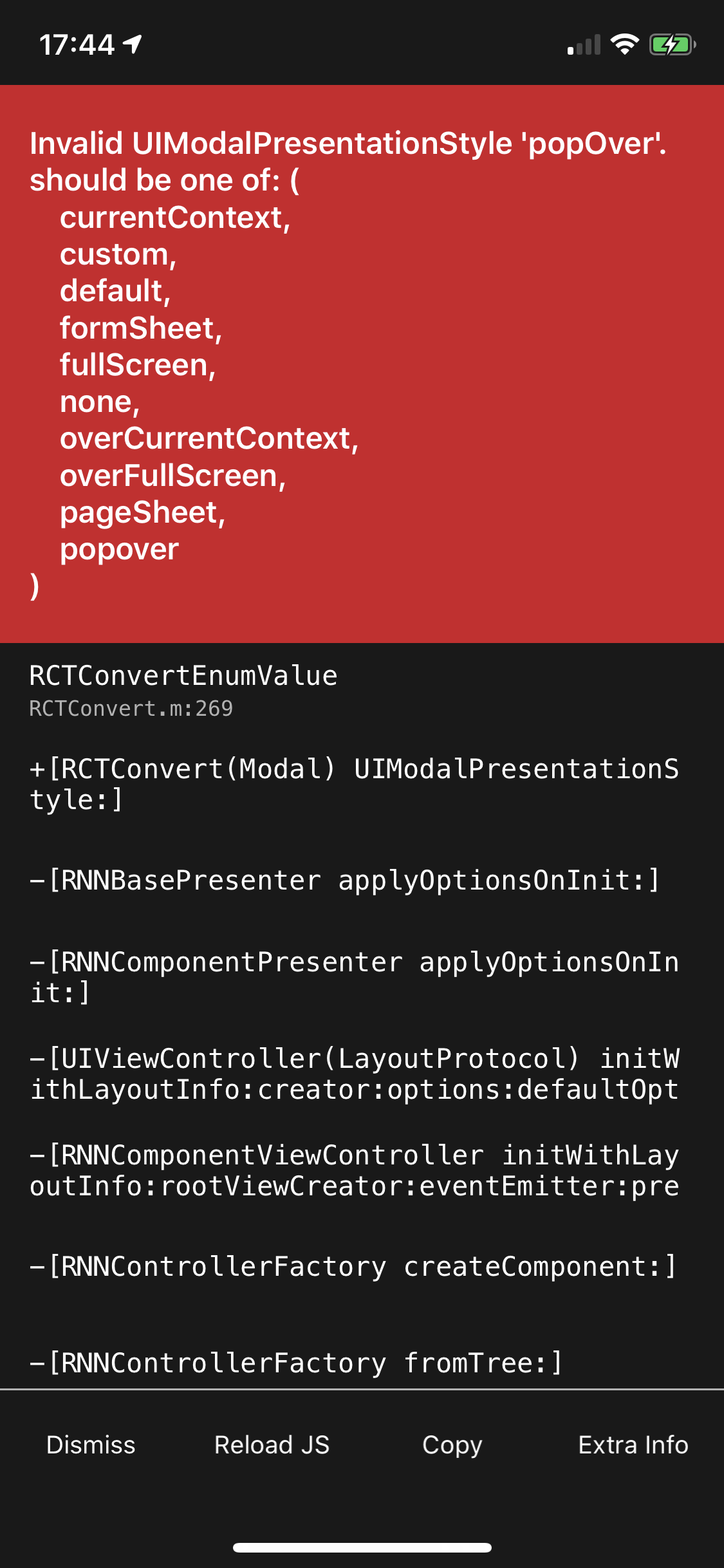 [V6] Can't use modalPresentationStyle popOver · Issue #6004 · wix/react-native-navigation · GitHub
