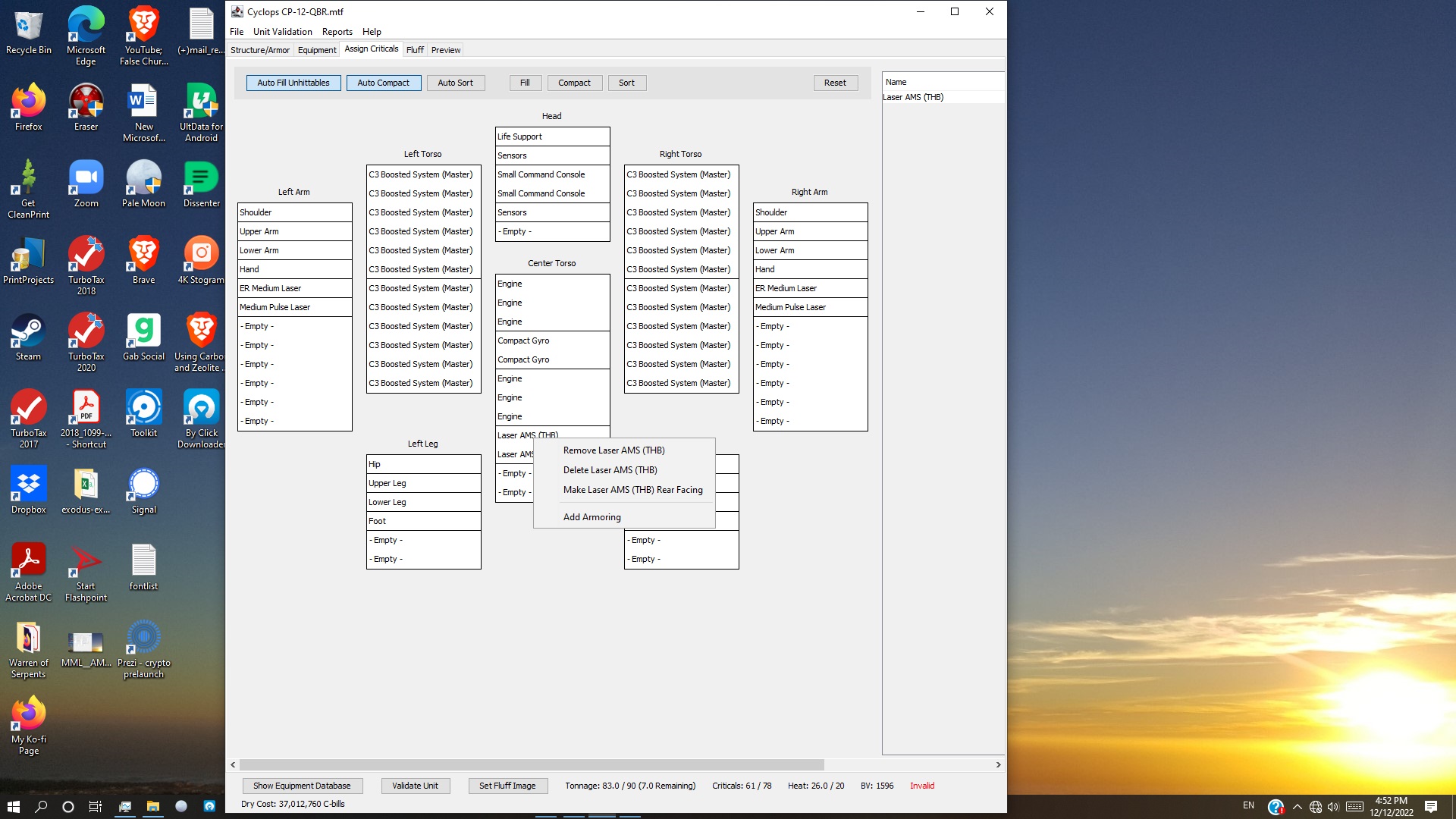 Rules deficiency; Laser AMS THB version · Issue #1204 · MegaMek/megameklab · GitHub
