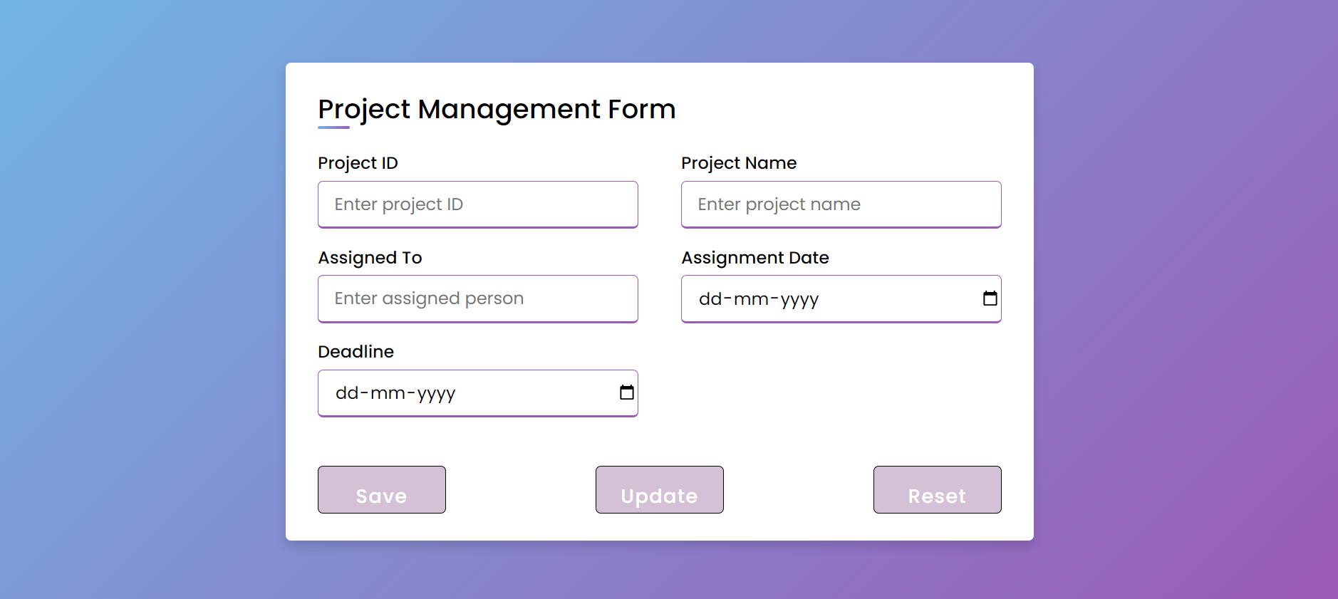 GitHub - CodeMR3000/ProjectManagement: Project Management Form that ...