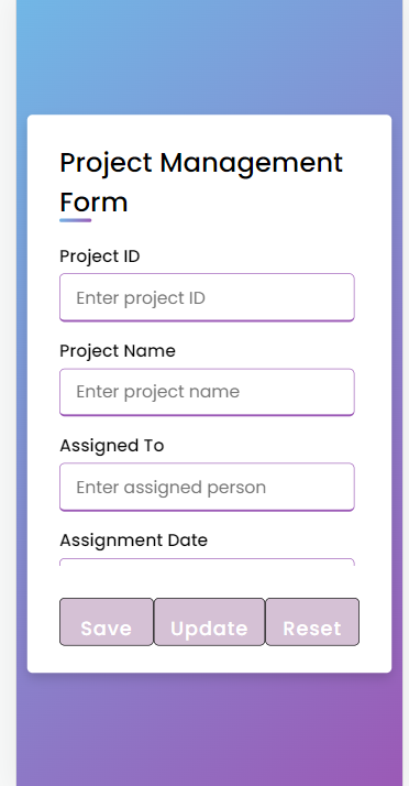 GitHub - CodeMR3000/ProjectManagement: Project Management Form that will store data in PROJECT ...