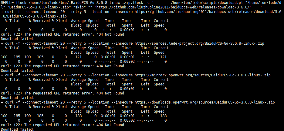 BaiduPCS-go 无法下载源码，编译失败 · Issue #2057 · coolsnowwolf/lede · GitHub