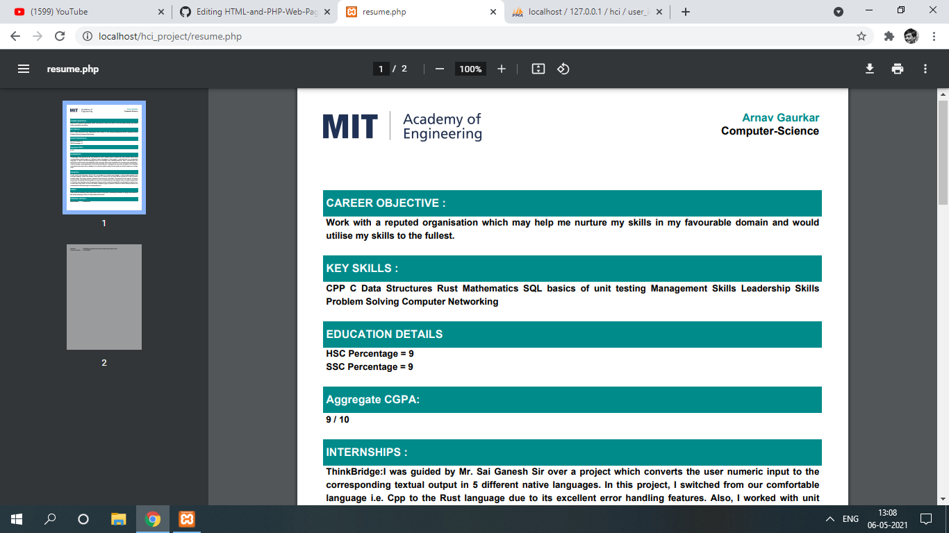 GitHub - Tanmayrg1999/HTML-and-PHP-Web-Pages-for-A-student-Campus ...