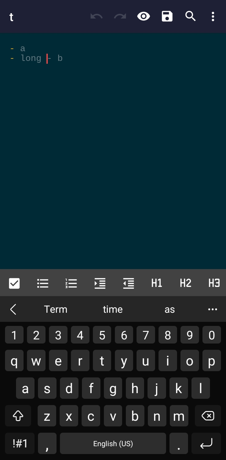 In a list, current item merges with next item when using auto complete ...