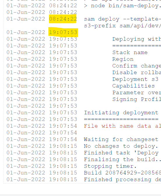 "sam deploy" does not execute when --tags parameter is added · Issue ...