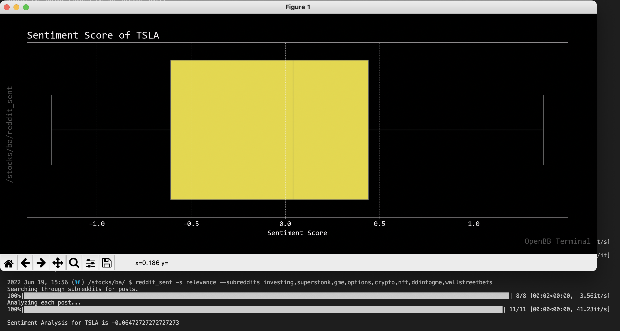 [Bug] Stocks/ba/reddit API - reddit_sent: command hangs the terminal with --full_search argument ...