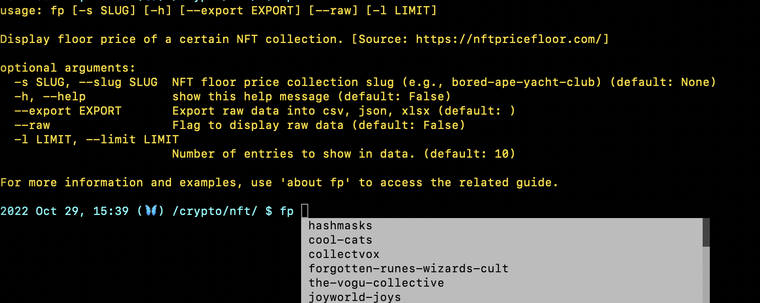 [Bug] `crypto/nft/fp --slug` issues · Issue #3169 · OpenBB-finance/OpenBB · GitHub