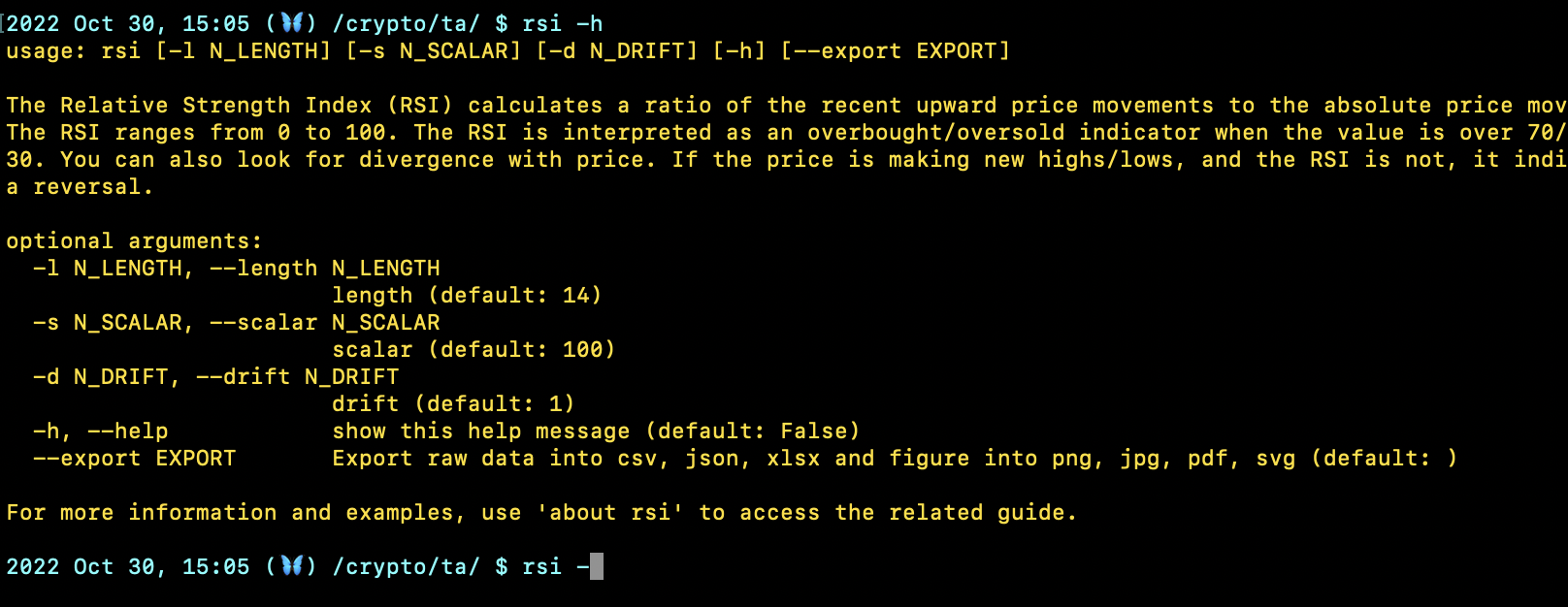 [Bug] `crypto/ta/rsi` flag drop down issue · Issue #3195 · OpenBB-finance/OpenBB · GitHub