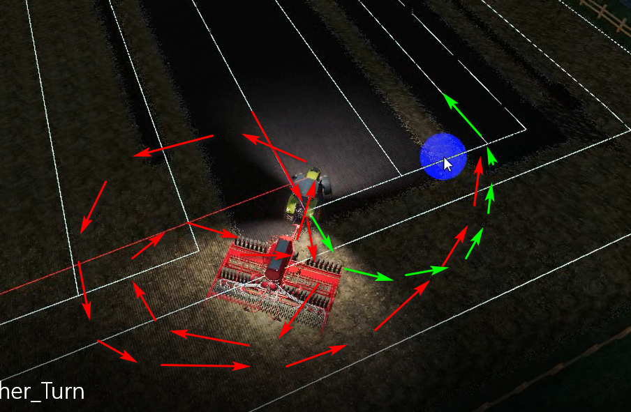 tractor with seeder makes mysterious turns at end of row - Racetrack ...