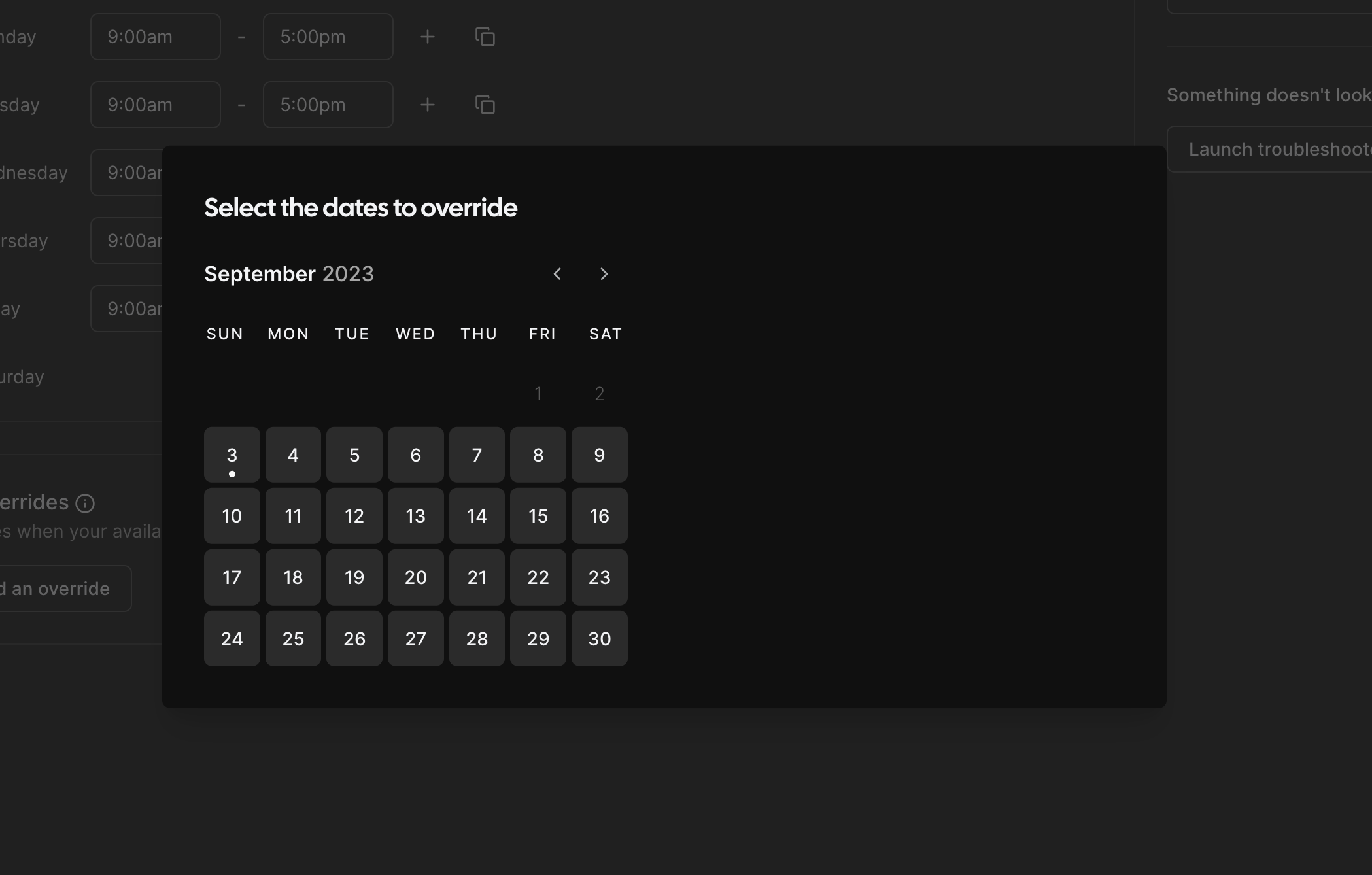 Add placeholder design to the dates to override panel. · Issue #11106 ...