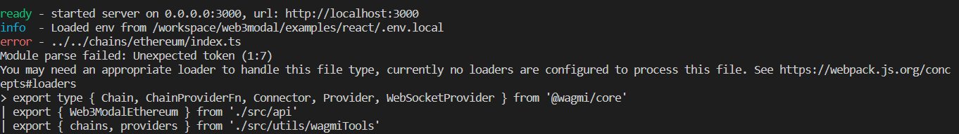 Module parse failed · Issue #628 · reown-com/appkit · GitHub
