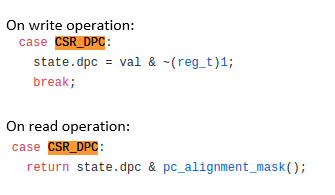 issue with DPC register behavior (same is with MEPC) · Issue #119 · openhwgroup/cv32e40p · GitHub