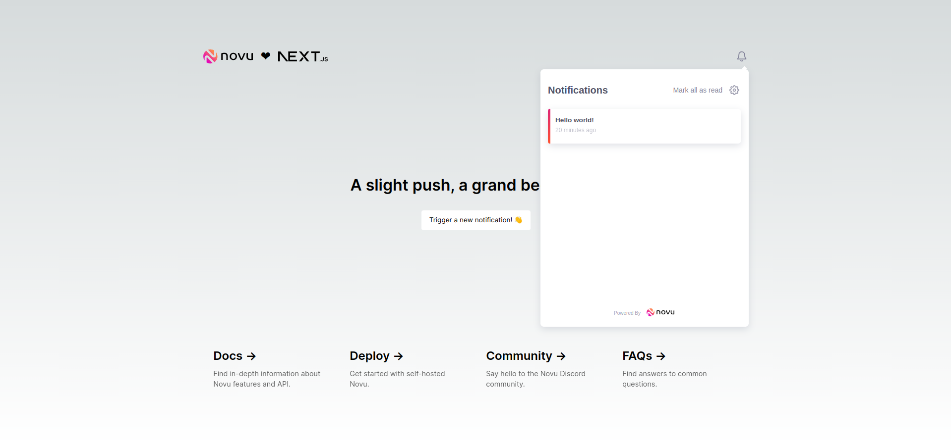 Nv 1519 🚀 Feature Nextjs Novu Integration Example · Issue 2447 · Novuhqnovu · Github
