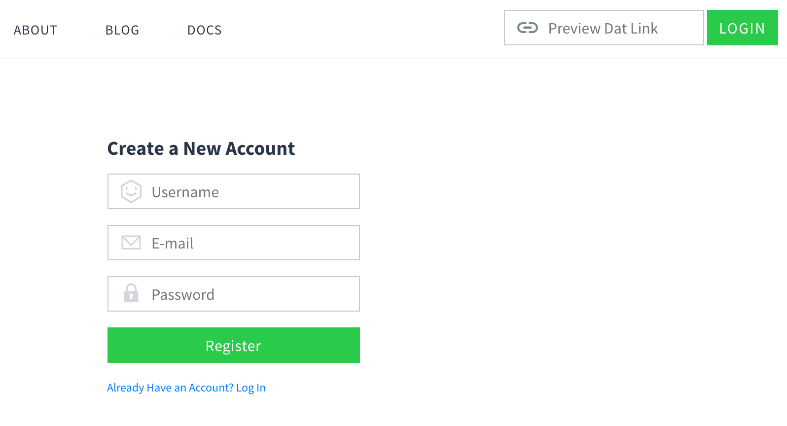 Register screen · Issue #135 · dat-ecosystem-archive/dat-desktop · GitHub