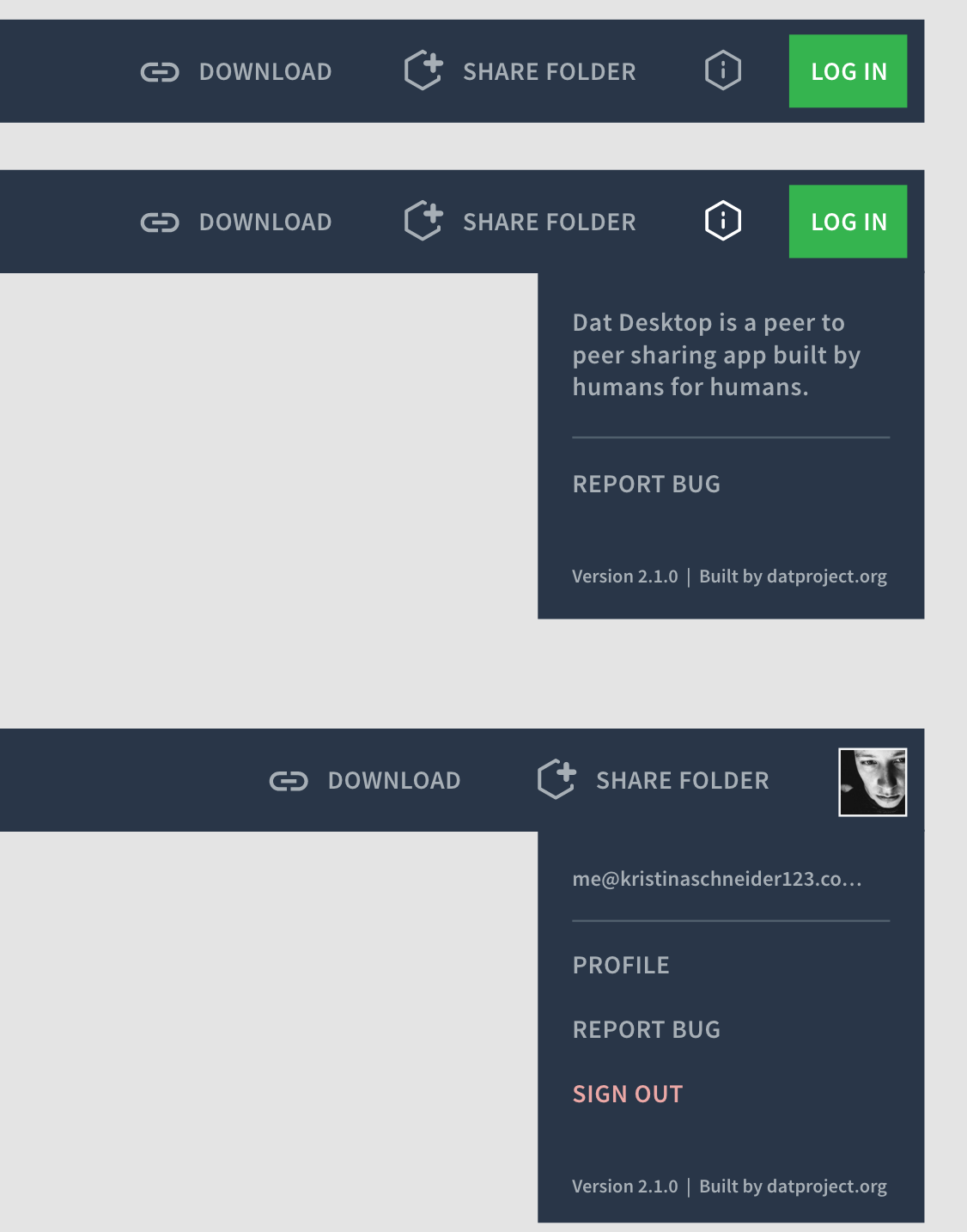 Header Shows User Avatar When Logged In · Issue 415 · Dat Ecosystem Archive Dat Desktop · Github