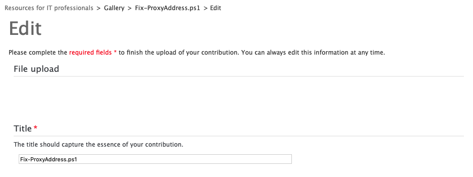 Unable to upload or edit TechNet Gallery contribution · Issue #2325 · MicrosoftDocs/feedback ...