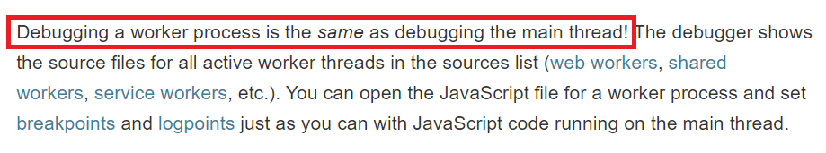 Debugging worker threads page incomplete/low quality · Issue #2497 · mdn/sprints · GitHub