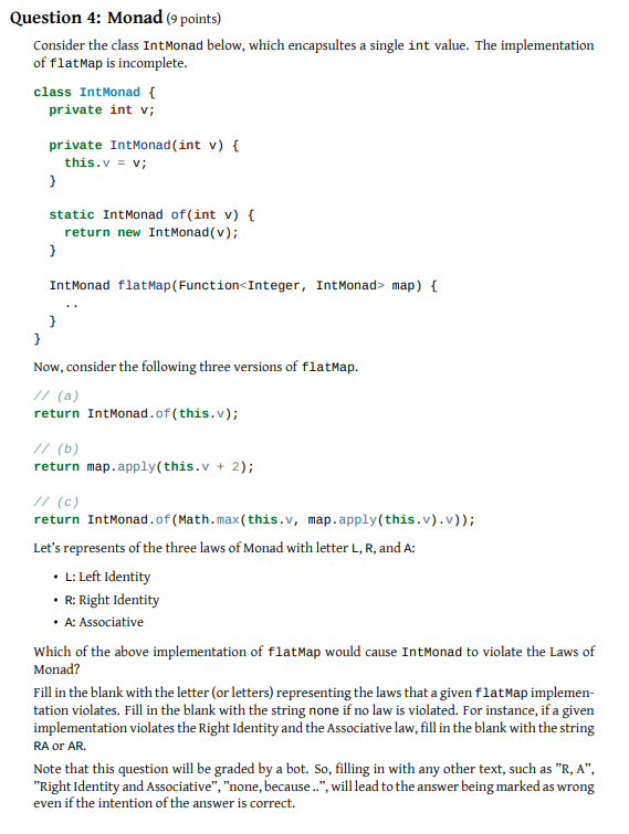 AY19/20 Sem 2 Question 4 - Monads · Issue #539 · nus-cs2030/2021-s1 · GitHub