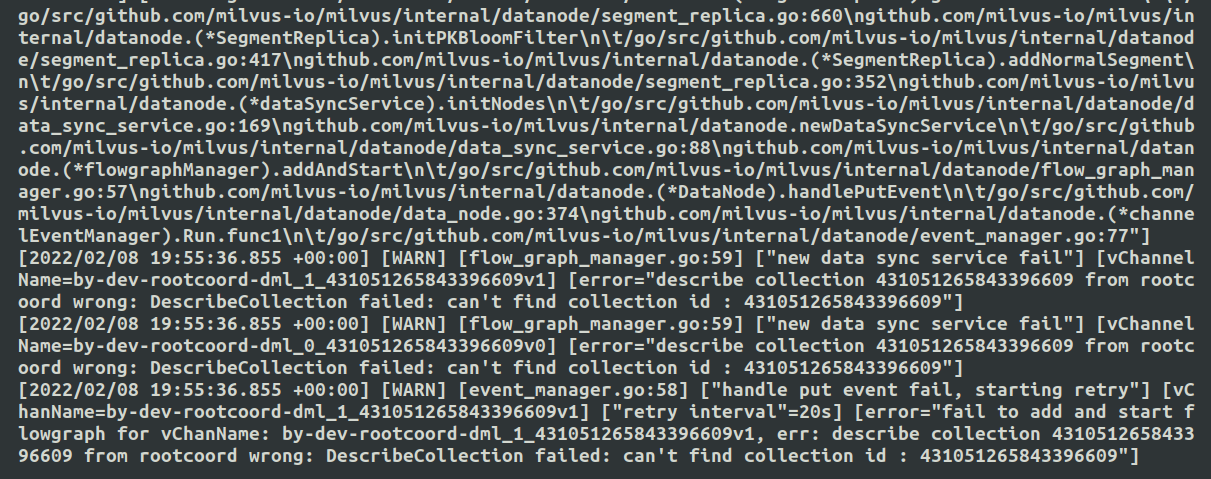 [Bug]: RPC Describe Collection Error · Issue #15450 · milvus-io/milvus · GitHub