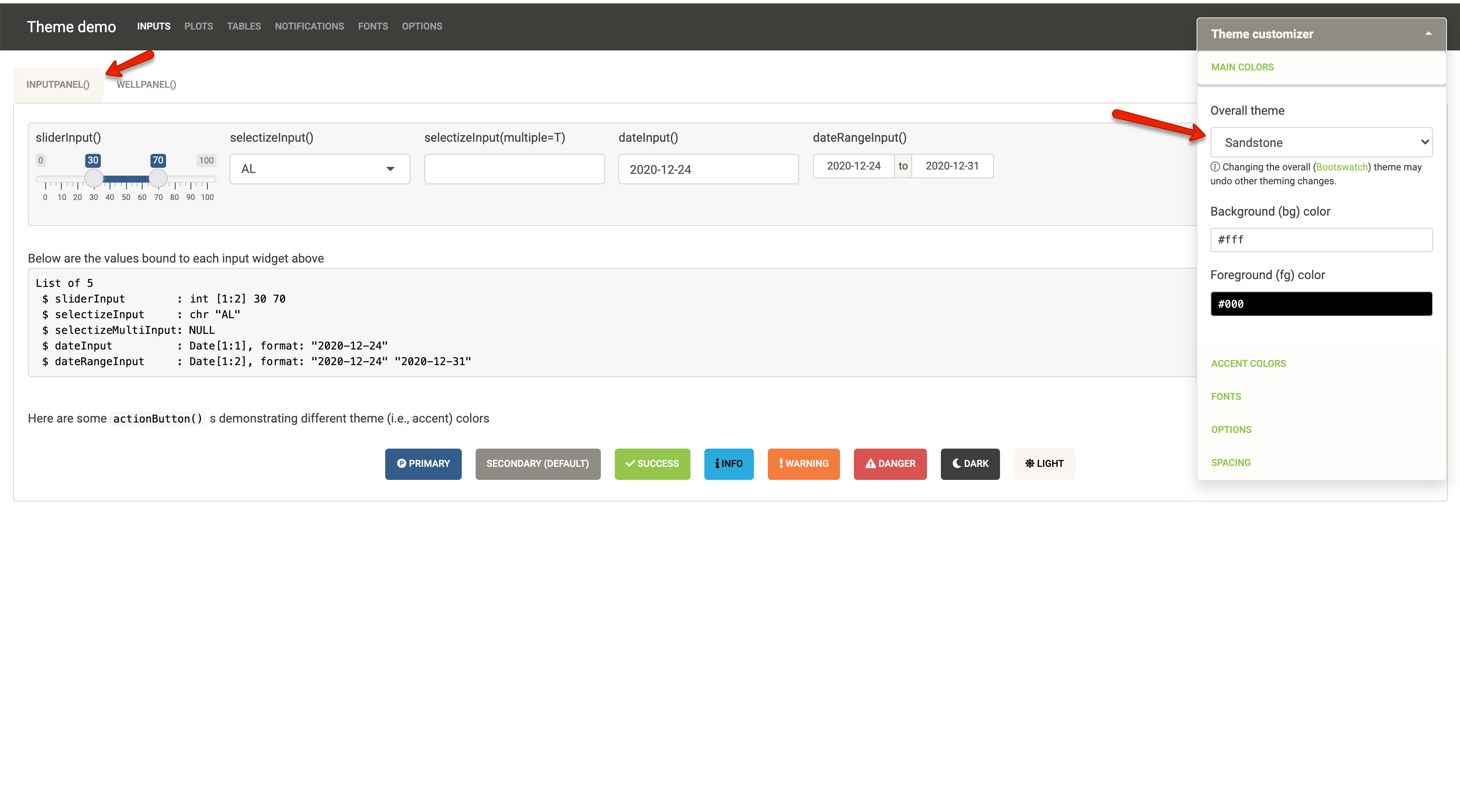 Sandstone theme: tabPanel's bg color does not match with accent colors ...