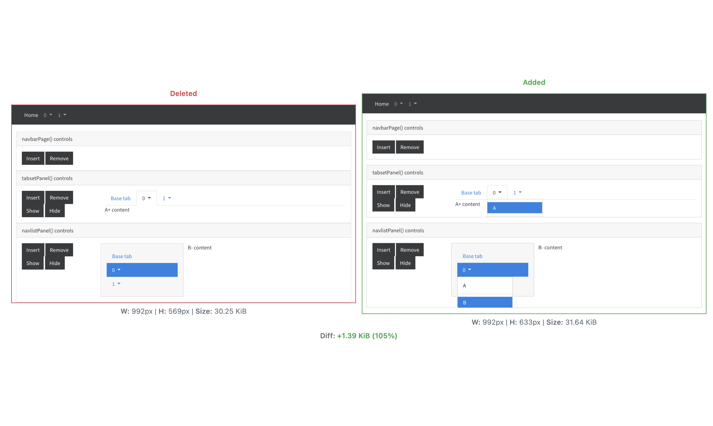 "205-dynamic-tabs" and "213-tab-panels": shinytest2 tests failing due ...