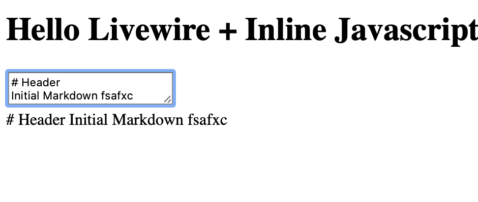 Complete Inline Javascript Example · Livewire Livewire · Discussion 