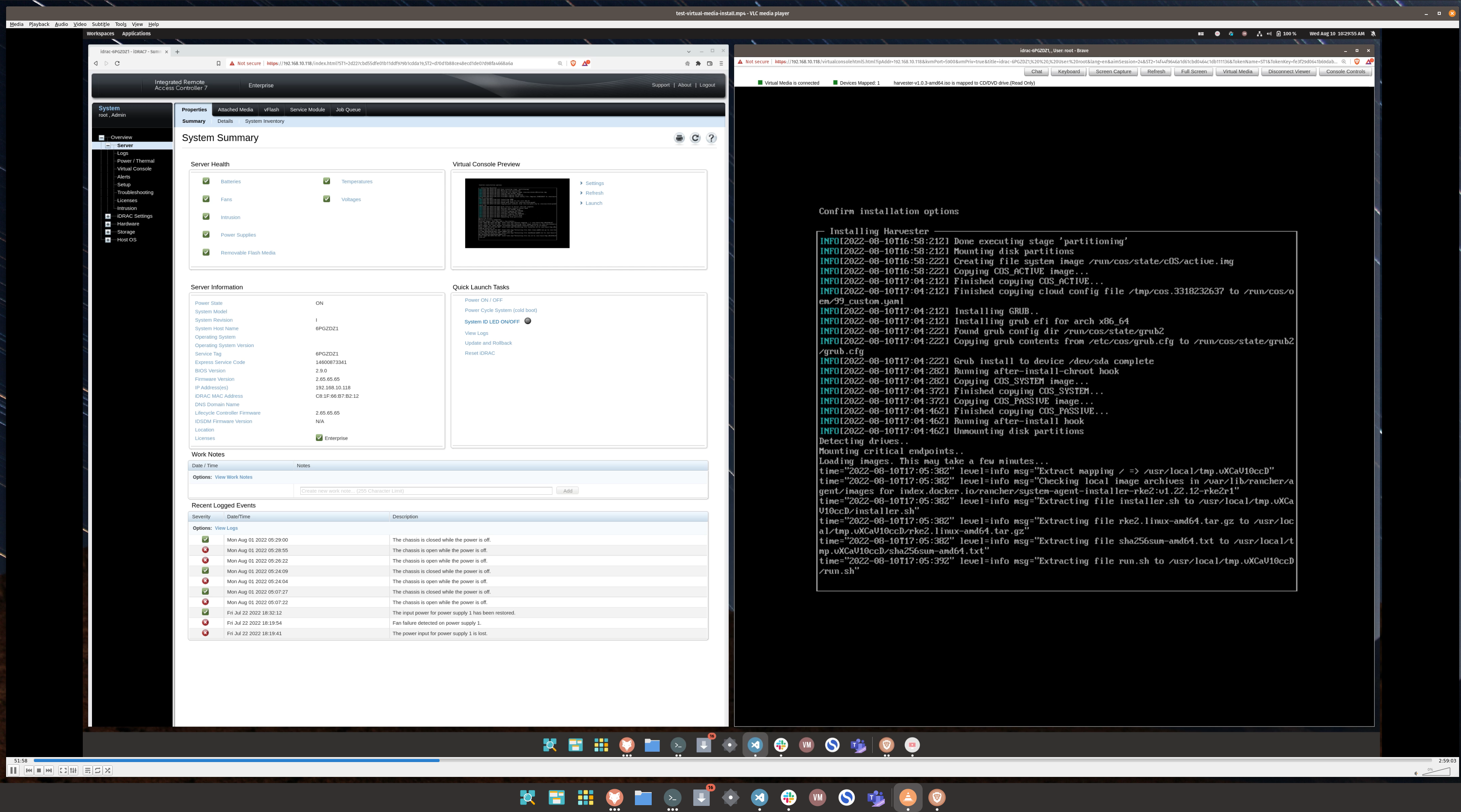 [BUG] Virtual Media Installation Hangs For 2+hrs With "containerd.sock" Connection Error · Issue ...