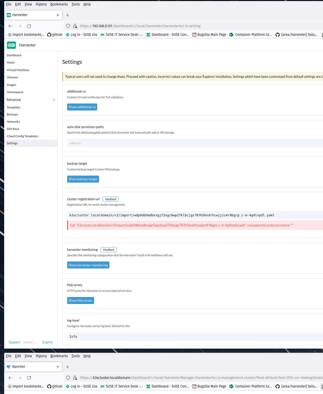 [BUG] cluster-registration-url is lack of essential check and no clear error message in ...