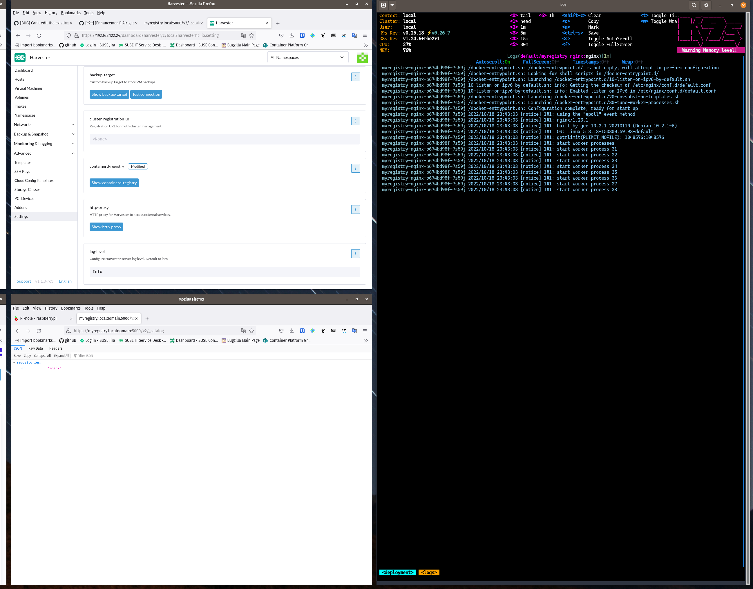 [BUG] Set Harvester containerd-registry to use default value also cleanup previous status ...