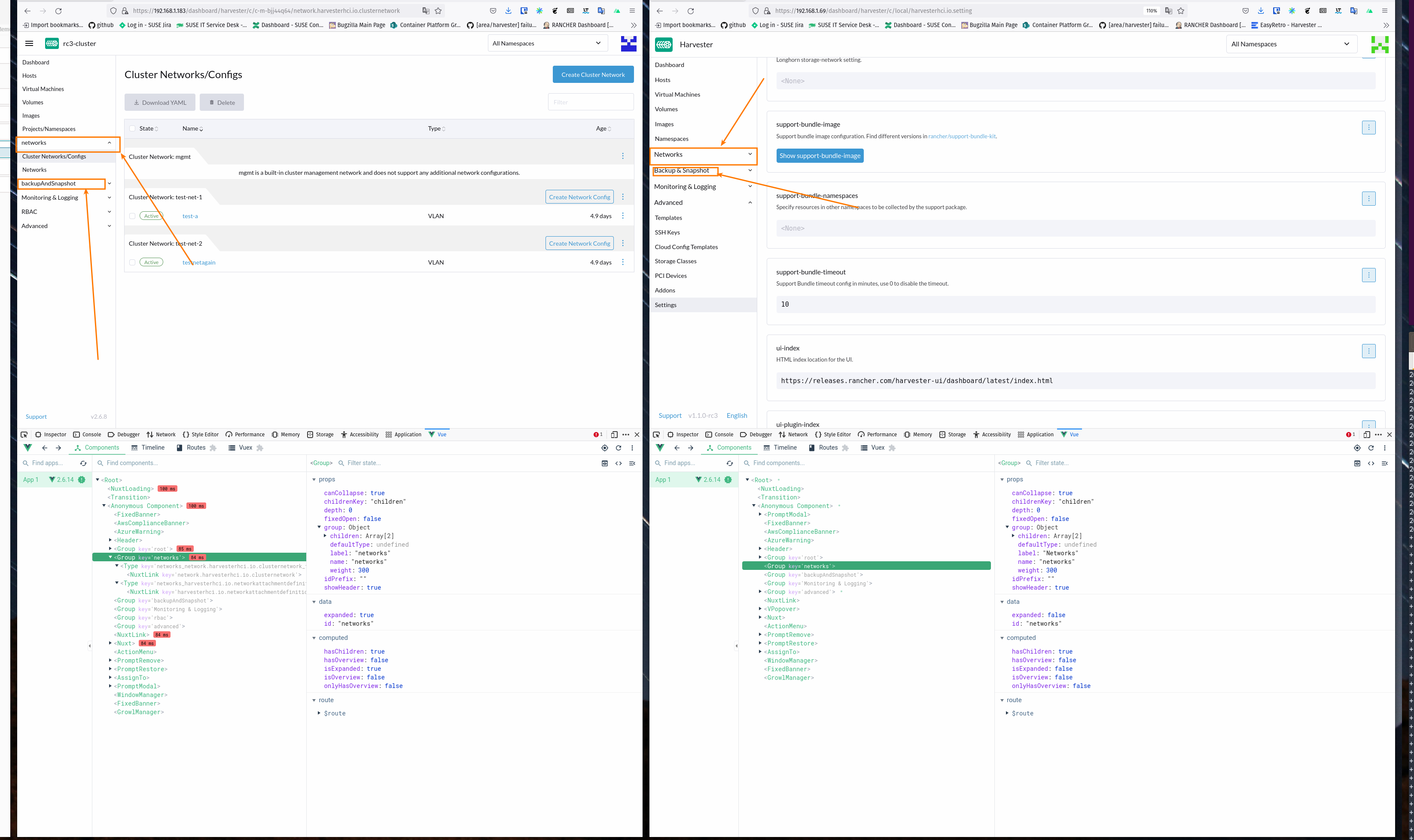 [BUG] Inconsistent Virtualization Management Experience w/v2.6.8 Rancher & v1.1.0-rc3 Harvester ...