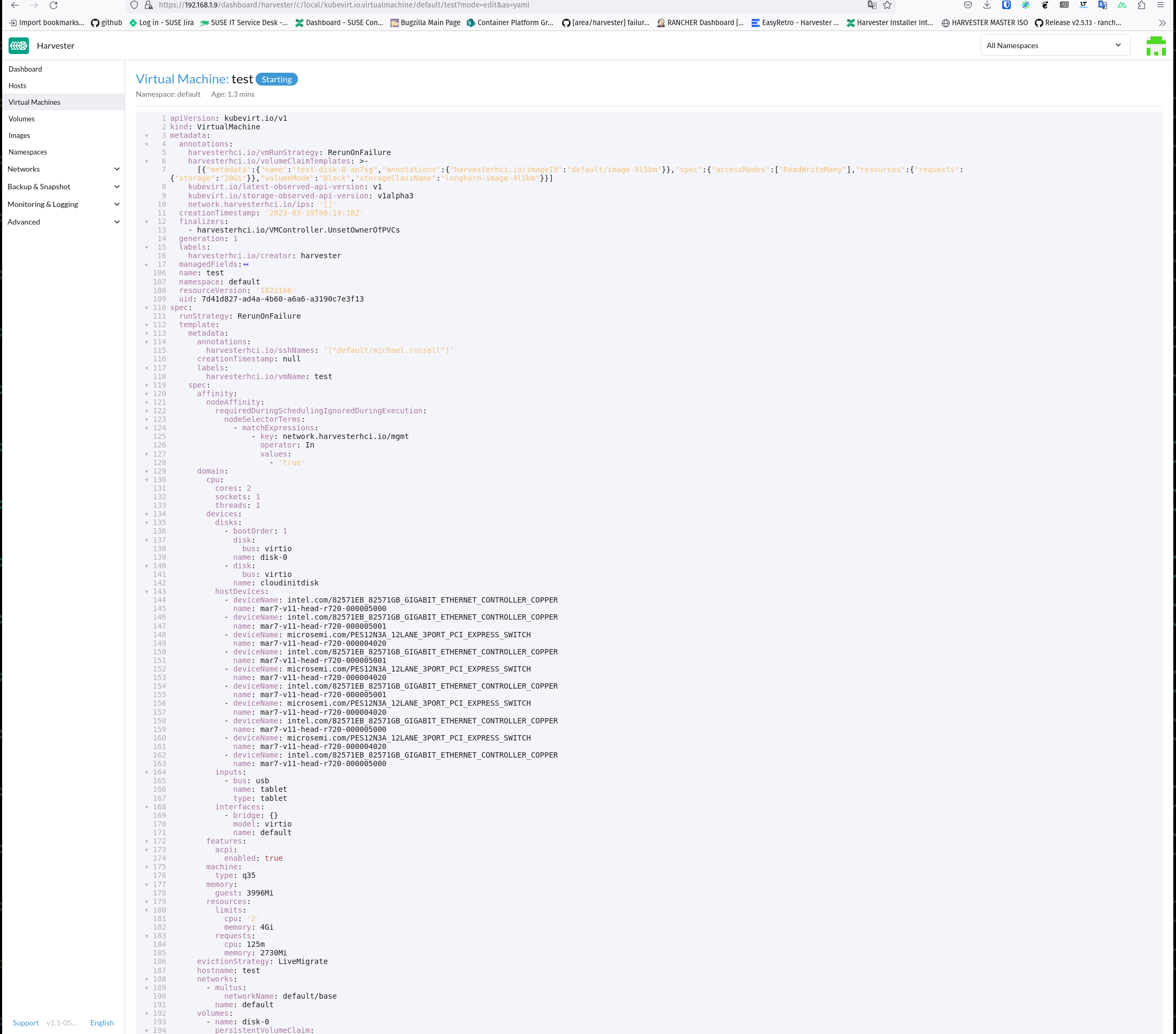 Bug Edit Yaml Of Vm W Pci Passthrough Devices Shows Same Devices