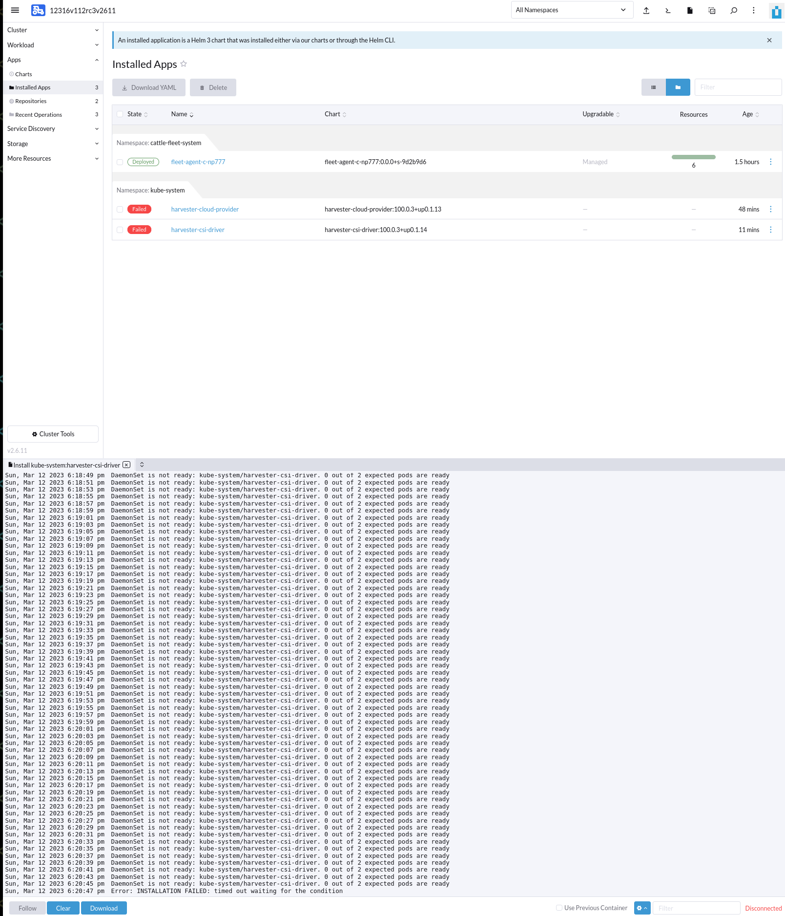 Bug Rancher V2611 W Rke1 Kubernetes Version V12316 Fails