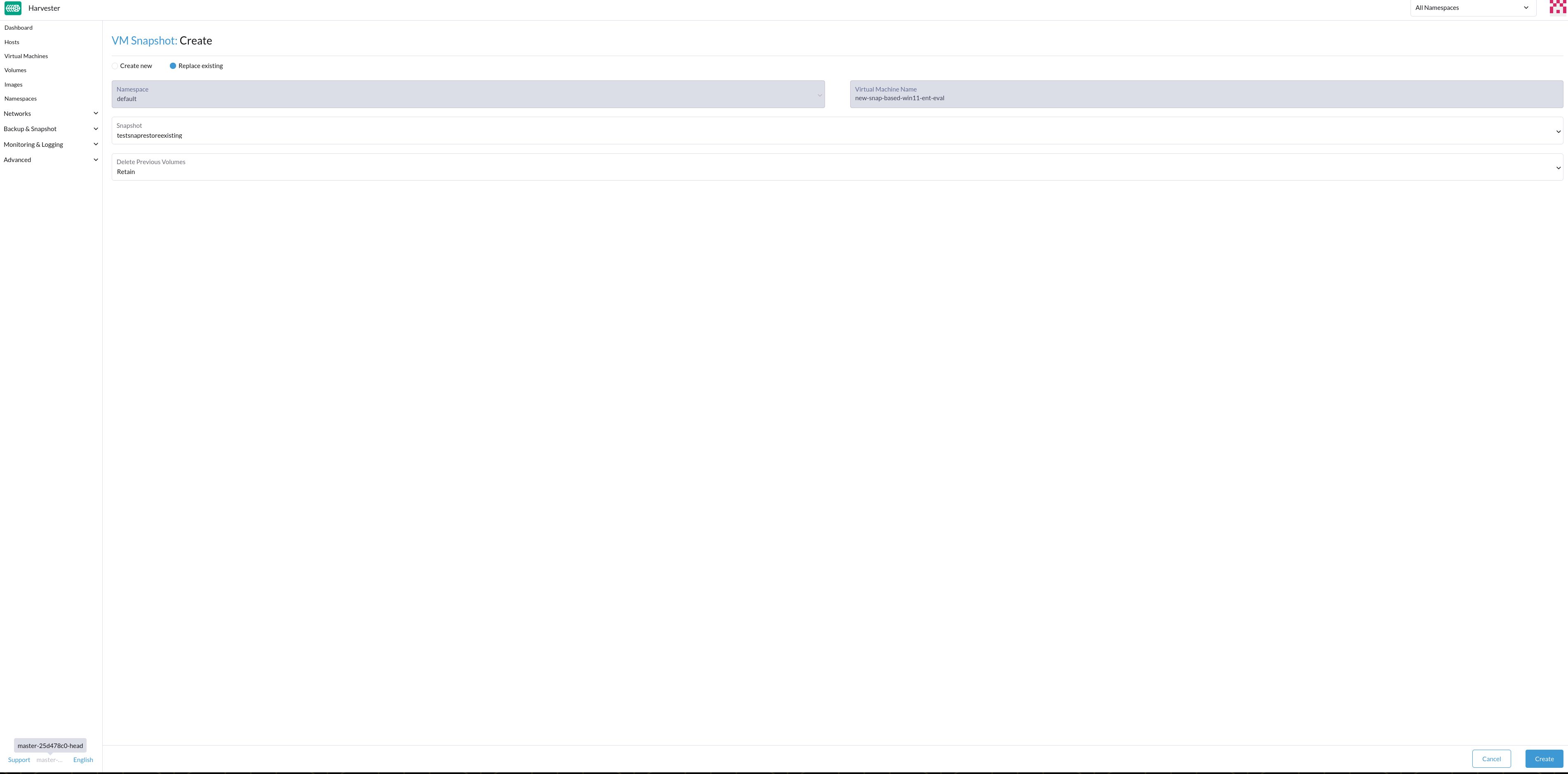 [BUG] Windows 11 Enterprise VM Fails `Replace Existing` from Snapshot · Issue #3929 · harvester ...