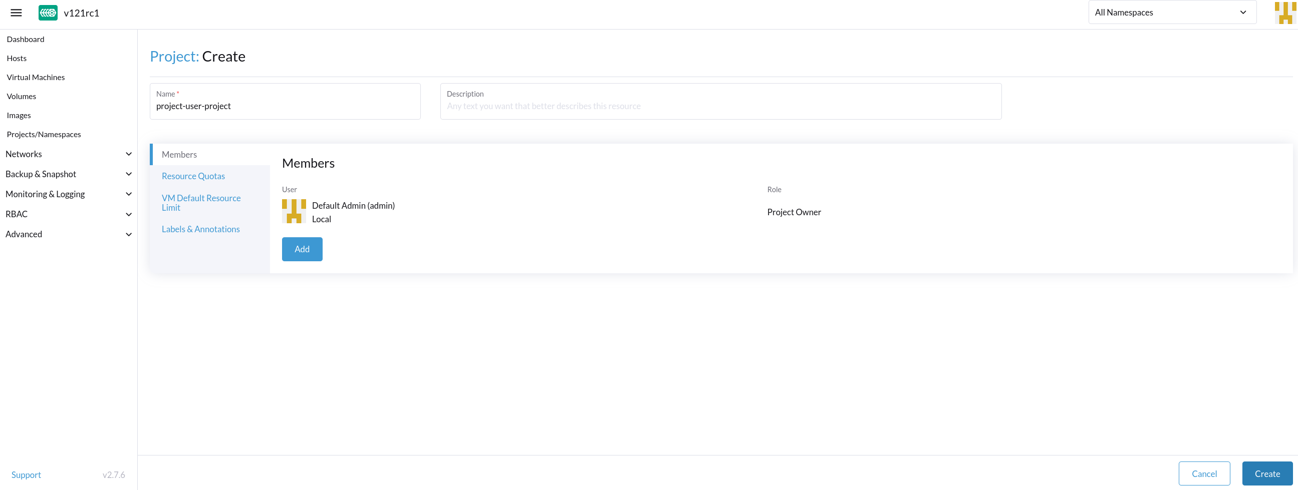 Bug Rancher User With User Base And Custom Project Role Can See Vm Networks Create