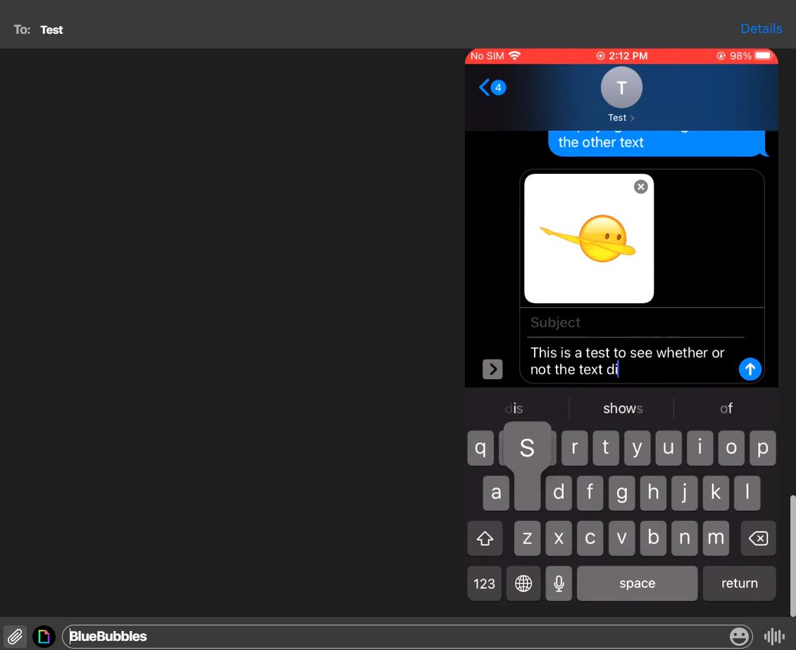 Cannot display a message that is just a space · Issue #155 · BlueBubblesApp/BlueBubbles-Desktop ...