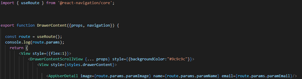 Drawer Navigator: Passing Login Details to Drawer Content · Issue #9505 ...