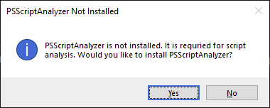 Script Analyzer can be enabled when the needed module is not present ...