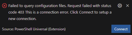 VS Code: Failed to query configuration files (code 403) · Issue #924 · ironmansoftware ...