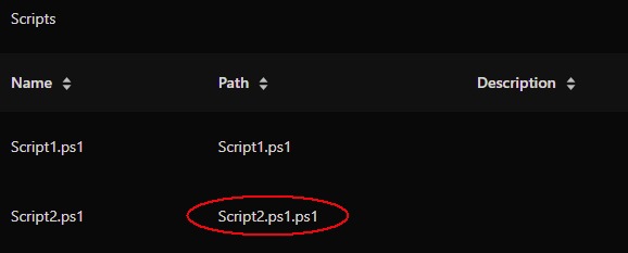 Disallow creation of a script with ".ps1" at the end of the name in the ...