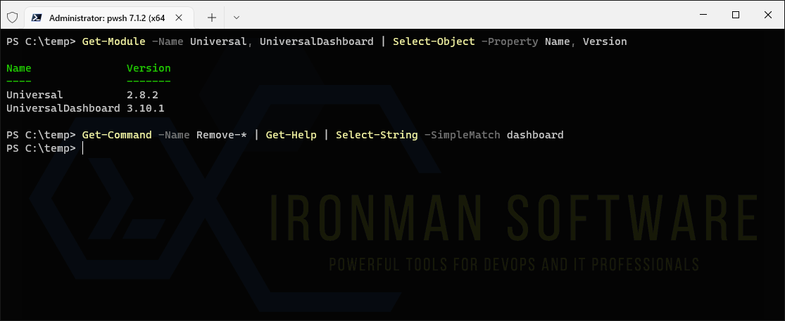 Add Cmdlet Remove Psudashboard · Issue 996 · Ironmansoftwareissues · Github 