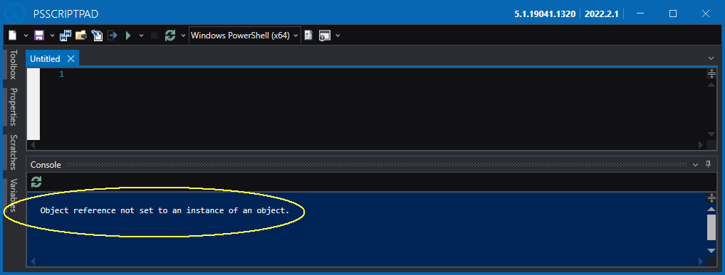 PSScriptPad: Object reference not set to an instance of an object. · Issue #35 · ironmansoftware ...