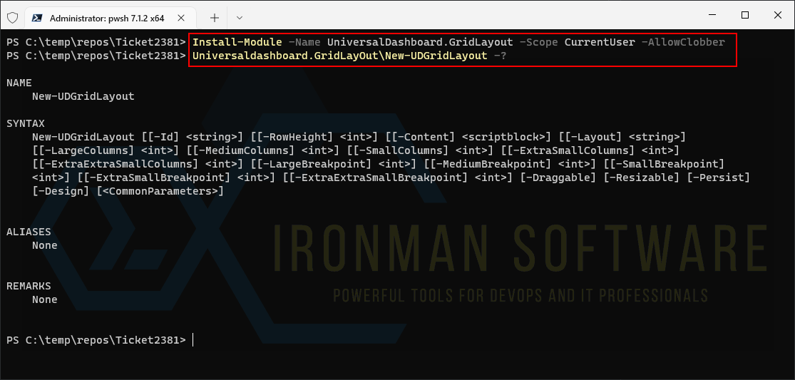 New-UDGridLayout is listed in the UniversalDashboard module manifest · Issue #1046 ...